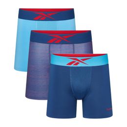 Trunk Reebok "Muir", Herren, Gr. L, essential blau, print, batik blau, Single Jersey, Obermaterial: 92% Polyester, 8% Elasthan, k&ouml;rpernah, Unterhosen, ohne Eingriff