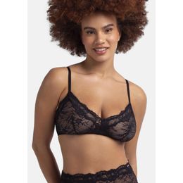 Bralette Dorina "Origins", Damen, Gr. L, N-Gr, schwarz, Spitze, Obermaterial: 87% Polyamid, 13% Elasthan, BHs Bralette, durchgehende Spitze mit Spitzenbesatz an den K&ouml;rbchen, ohne B&uuml;gel