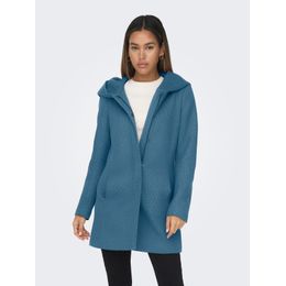Langjacke Only "ONLSEDONA LIGHT COAT OTW NOOS", Damen, Gr. M, coronet blau detail:melange with pumice stone, Web, Obermaterial: 85% Polyester, 15% Baumwolle, meliert, figurumspielend Po-bedeckend, gerader Abschluss, Jacken Langjacke, Materialmix