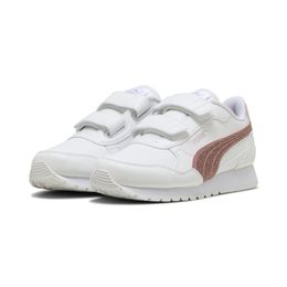 Sneaker Puma "ST Runner v4 Glitter Sneakers M&auml;dchen", M&auml;dchen, Gr. 33, wei&szlig; (wei&szlig; copper rose mauve metallic pink), Obermaterial: Synthetik. Futter: Textil. Innensohle: Textil. Laufsohle: Gummi, Schuhe Sneaker