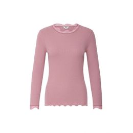 Sweatshirt oxmo "Langarmshirt OXNSuna Lace", Damen, Gr. XL, rosa (nostalgia rose), Obermaterial: 47% Baumwolle CO. 47% Modal CMD. 6% Elasthan EL., Sweatshirts Sweatshirt