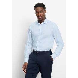 Businesshemd OLYMP "OLYMP Level Five, body fit, Kent mit extra langem Arm", Herren, Gr. 39, Normaler Arm, bleu, 97% Baumwolle, 3% Elastolefin, Hemden