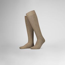 Hudson Herren Kniestr&uuml;mpfe "ONLY 2-PACK", Gr. 43beigemeliert, Baumwollmischung, Socken, Komfortbund mit weitem Fu&szlig;ausschnitt