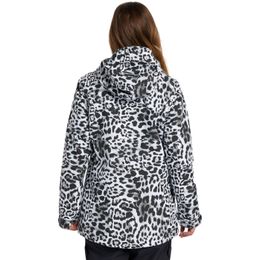 Snowboardjacke DC Shoes "Cruiser", Damen, Gr. XS, schwarz-wei&szlig; (snow leopard), Obermaterial: 100% Microfaser;, Jacken Snowboardjacke