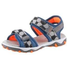 Sandale Superfit "MIKE 3.0 WMS: mittel", Jungen, Gr. 32, orange (blau, orange, grau fu&szlig;ball), Polyester, Schuhe Sandale, Outdoorsandale mit Klett, Fu&szlig;balllogo, Gr&ouml;&szlig;enschablone zum Download