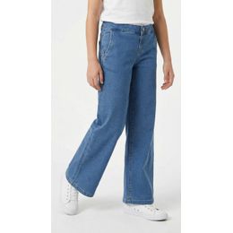 name it M&auml;dchen Weite Jeans "NKFSALLI WIDE JEANS 8293 -TO NOOS", blau, Gr. 104, unifarben, Denim/Jeans, Obermaterial: 57% Lyocell, 31% Polyester, 10%