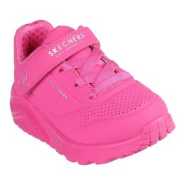Lauflernschuh Skechers "UNO LITE", M&auml;dchen, Gr. 21, pink, Lederimitat, Schuhe Lauflernschuh, Klettschuh mit Air-Cooled Memory Foam, Gr&ouml;&szlig;enschablone zum Download