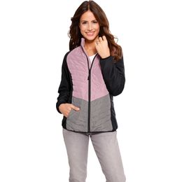 Damen Outdoorjacke mit Einsatz aus Sandwich-Stepp schwarz-mauve, Gr&ouml;&szlig;e 44