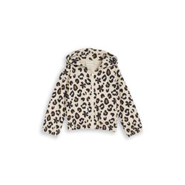 Sweatjacke Tom Tailor, Jungen, Gr. 116/122, big leopard print, Sweatware, Obermaterial: 60% Baumwolle, 40% Polyester, regular fit normal, ohne Ausschnitt, elastischer Bund, Sweatjacken Sweatjacke, mit All-Over Print
