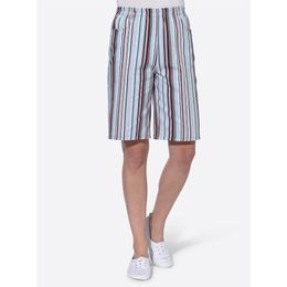 Classic Basics Damen Bermudas, blau, Gr. 40, gemustert, gestreift, mehrfarbig, 100% Baumwolle, Hosen