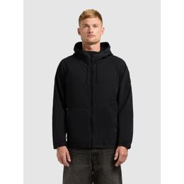 Anorak Khujo "WERU", Herren, Gr. L, schwarz schwarz, Web, 75% Baumwolle, 25% Nylon, regular fit, Raglan&auml;rmel elastischer Bund mit verstellbarem Gummizug, Jacken