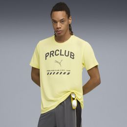 Puma Herren Trainingsshirt "RUN CLUB Graphic Mesh T-Shirt Herren", gelb, Gr. L, clean, Obermaterial: 94% Polyester, 6% Elasthan, Shirts