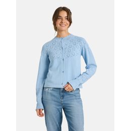 LIEBLINGSST&Uuml;CK LIEBLINGSST&Uuml;CK Damen Strickjacke "ZazaL"424, blau bell, Gr. 42, Obermaterial: 100% Baumwolle, Strickjacken, aus 100% Baumwolle