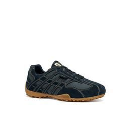 Schn&uuml;rschuh Geox "U SNAKE ORIGINAL", Herren, Gr. 45, blau (navy), Textil, Veloursleder, Schuhe Schn&uuml;rschuh, Schn&uuml;rschuh, Freizeitschuh mit Geox Spezial Membrane