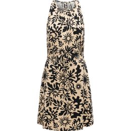 Ragwear Damen Blusenkleid "Sanai Print YOUMODO"sand, Gr. L, Material: 100% Viskose, Kleider, Sommerkleid mit Schn&uuml;rung und modischem Print