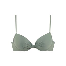 s.Oliver Damen B&uuml;gel-Bikini-Top "Spain", gr&uuml;n, Gr. 36, unifarben, Microfaser, Microfaser, Bikini-Oberteile, mit geraffter Mitte