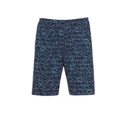 TRIGEMA Herren Bermudas "TRIGEMA Bermuda Shorts mit freundlichem Smiley-Motiv", blau, Basic, Gr. XXL, Single Jersey, 100% Baumwolle, Hosen
