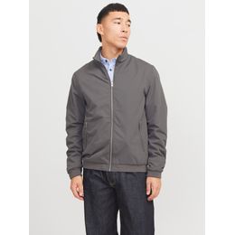 Jack & Jones Blouson JACK & JONES "JJERUSH Stylisch, funktional, ideal f&uuml;r Herbst, pflegeleicht", Herren, Gr. XL, grau (castlerock), Web, Obermaterial: 100% Polyester, unifarben, regular fit taillenbedeckt, ohne Ausschnitt, Rippb&uuml;ndchen, Jacken Blouson, mit stylischem Stehkragen