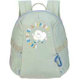 L&auml;ssig Kinderrucksack L&Auml;SSIG "Tiny Backpack Outdoor Cloud light khaki", M&auml;dchen, Gr. B/H/T: 22cm x 26cm x 9,5cm, gr&uuml;n (light khaki), Polyester, Rucks&auml;cke Kinderrucksack
