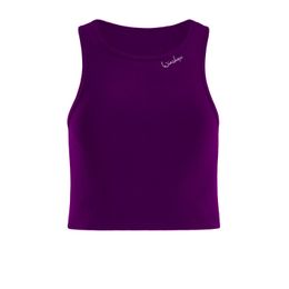 Tanktop WINSHAPE "AET135LS", Damen, Gr. S, lila (schwarz plum), 85% Polyester, 15% Elasthan, Rundhals, Tops Tanktop, Functional Light and Soft