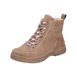 Rieker Damen Schn&uuml;rstiefelette "Rieker Stiefelette Lederimitat", Gr. 41, beige, Lederimitat, Schuhe