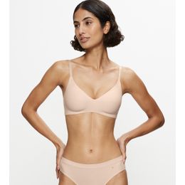 B&uuml;gelloser BH Triumph "Pure Micro N", Damen, Gr. 85, Cup D, beige (cameo beige), Single Jersey, Obermaterial: 74% Polyamid, 26% Elasthan, clean, unifarben, Basic, BHs B&uuml;gelloser BH, nahezu unsichtbar