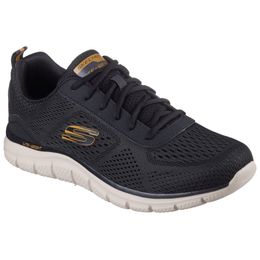 Schn&uuml;rschuh Skechers "TRACK-LESHUR", Herren, Gr. 46, schwarz, Lederimitat, Textil, Schuhe Schn&uuml;rschuh, Freizeitschuh, Trainingsschuh im Materialmix