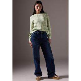 Damen Langarmshirt, gr&uuml;n, Gr. 36, STREET ONE STUDIO, gemustert, Stoff, 81% Polyester, 17% Viskose, 2% Elasthan, Shirts, mit Muster