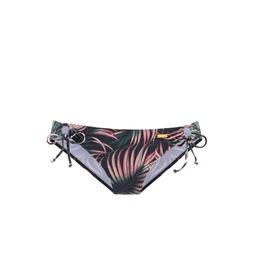 Lascana Damen Bikini-Hose "Reese", schwarz, Gr. 38, bedruckt, Polyamid, Badehosen, seitlich zu binden