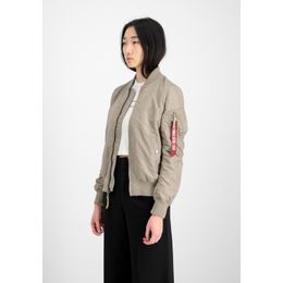 Bomberjacke Alpha Industries "MA-1 TT Light W", Damen, Gr. S, beige (vintage sand), Obermaterial: 100% Nylon, Futter: 100% Nylon, Jacken Bomberjacke