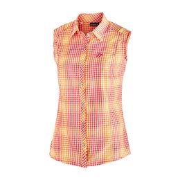 Funktionsbluse Maier Sports "Paloma", Damen, Gr. 44, hellrot, 85% Polyester, 15% Viscose, Blusen Funktionsbluse, &auml;rmellose Damen Bluse, sommerliches Blusen-Shirt, Karobluse, Reg. Fit