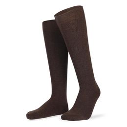 Hudson Herren Kniestr&uuml;mpfe "RELAX COTTON", Gr. 41braunmeliert, Baumwollmischung, Socken, druckfreier Relax-Komfortbund
