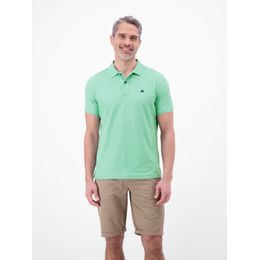 Poloshirt Lerros, Herren, Gr. M, mint water, Single Jersey, Obermaterial: 60% Baumwolle, 40% Polyester, unifarben, normal h&uuml;ftbedeckend, Rundhals, Shirts Poloshirt, mit Logo-Stickerei, kurzarm