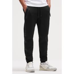 Sporthose CAMP DAVID, Herren, Gr. L, Normalgr&ouml;&szlig;en, schwarz, Interlock, Material: 70% Baumwolle, 30% Polyester, bedruckt, relaxed fit lang, Hosen Sporthose, mit Rei&szlig;verschlusstaschen