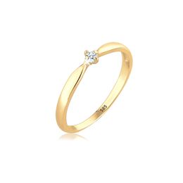 Verlobungsring Elli DIAMONDS "Ring Verlobungsring Diamant Wei&szlig; Brillantschliff (0.03 ct) 585 Gelbgold" Gr. 56, gold, Fingerringe, Damen, 56, Gelbgold 585, Verlobungsring
