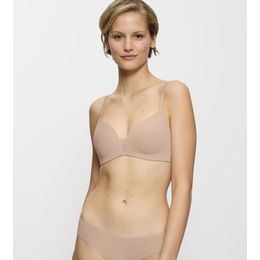 B&uuml;gelloser BH Triumph "Flex Smart P EX", Damen, Gr. 1, N-Gr, beige (soft praline), Microtouch, Obermaterial: 46% Polyester, 35% Polyamid, 19% Elasthan, BHs B&uuml;gelloser BH, leicht und anschmiegsam