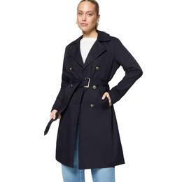 Trenchcoat Zero "Damen mit G&uuml;rtel", Damen, Gr. 38, deep sky, Obermaterial: 100% Polyester. Futter: 100% Polyester, unifarben, figurumspielend normal, weit, M&auml;ntel