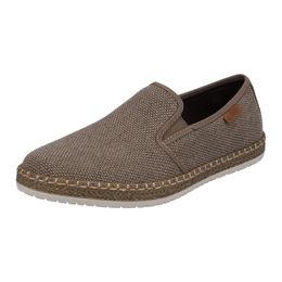 Rieker Herren Espadrille, Gr. 44, grau, Textil, Schuhe, Slipper, Strandschuh, Sommerschuh mit Stretcheins&auml;tzen