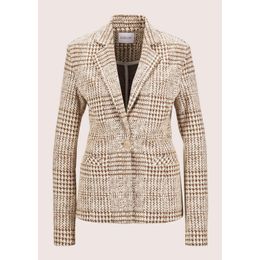 Madeleine Mode Jerseyblazer MADELEINE "Blazer Kurzblazer", Damen, Gr. 38, wei&szlig; (caramel, perlwei&szlig;), Obermaterial: 45% Baumwolle CO. 37% Polyester PES. 16% Viskose CV. 2% Elasthan EL., Modern, normal, Blazer Jerseyblazer