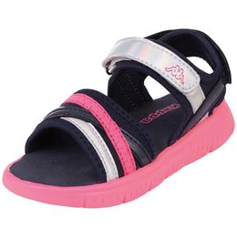 Riemchensandalette Kappa, M&auml;dchen, Gr. 25, bunt (navy, freakypink), Synthetik, gl&auml;nzend, mehrfarbig, Schuhe Riemchensandalette, - besonders leicht & bequem