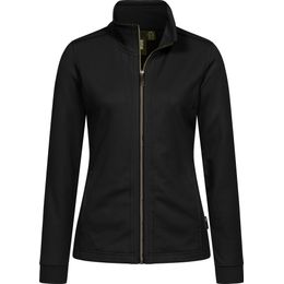 Trainingsjacke LPO "Abby II", Damen, Gr. 34 (XS), schwarz, 60% Polyester; 40% Baumwolle, regular fit, Jacken Trainingsjacke, glatt mit matter Struktur