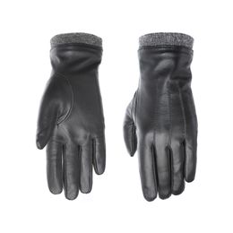 Pearlwood Damen Lederhandschuhe "Daisy", schwarz, Gr. 7,5, unifarben, Schafsleder, Handschuhe, Touchscreenf&auml;hig - mit 10 Fingern bedienbar, Ziern&auml;hte