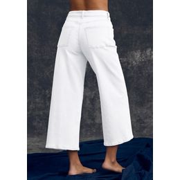 Lascana Damen 7/8-Jeans "in modischer Culotte-Form", wei&szlig;, Gr. 38, unifarben, Denim/Jeans, Obermaterial: 98% Baumwolle, 2% Elasthan, Jeans, aus