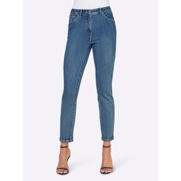 7/8-Jeans Heine, Damen, Gr. 34, Normalgr&ouml;&szlig;en, blau (dunkelblau), 79% Baumwolle, 19% Polyester, 2% Elasthan, unifarben, 7/8-L&auml;nge, Jeans 7/8-Jeans