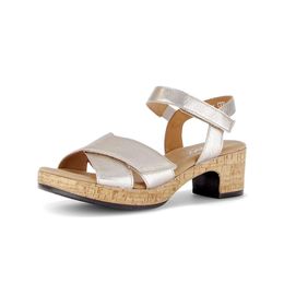 Plateausandaletten Gabor "Plateau Sandale", Damen, Gr. 37, beige, Schuhe