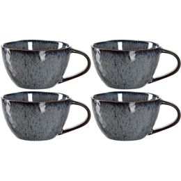 Tasse Leonardo "MATERA", grau (anthrazit), H:6cm &Oslash;:10,39cm, Keramik, Trinkgef&auml;&szlig;e, Tasse, 290 ml, 4-teilig