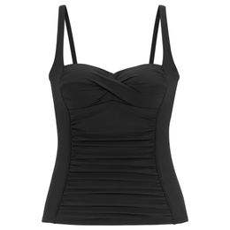 Lascana Damen Tankini-Top "Comfy", schwarz, Gr. 44, unifarben, Recycling-Polyamid, Bikini-Oberteile, Bequeme Passform ohne B&uuml;gel