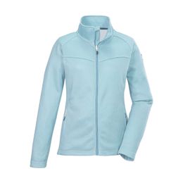 Fleecejacke Killtec "KOS 90 WMN FLC JCKT", Damen, Gr. 38, blau, Obermaterial: 100% Polyester, Jacken Fleecejacke, Elegante Strickfleecejacke mit Stretch, Kinnschutz und Zipper-Taschen