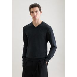 Seidensticker Herren Pullunder "Schwarze Rose", schwarz, Gr. S, unifarben, 100% Wolle, Pullover, 1/1 V-Neck Uni