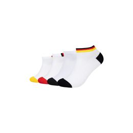 Camano Herren Sneakersocken "4er Pack", Gr. 35mixed germany, 66% Baumwolle, 28% Polyester, 5% Elastodien, 1% Elasthan, gemustert, Socken, 4er Pack